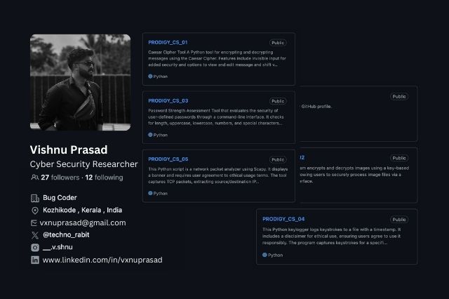 Vishnu Prasad S R - Portfolio